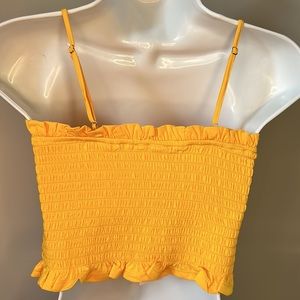 BCBGeneration | Tops | New Bcbgeneration Yellow Smocked Crop Top | Poshmark
